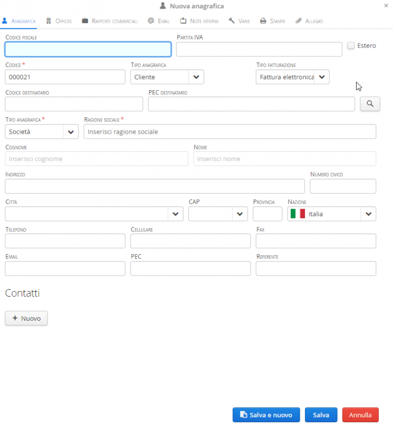 Come Creare una Nuova Anagrafica - ImpresaCloud - Software gestionale ...
